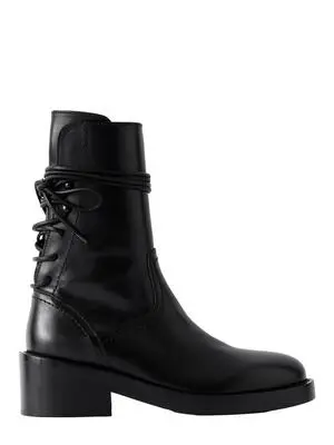 ANN DEMEULEMEESTER Henrica Leather Ankle Boots - Black