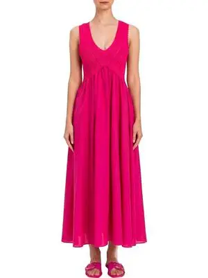 TWINSET Midi Dress In Cotton - Fuchsia
