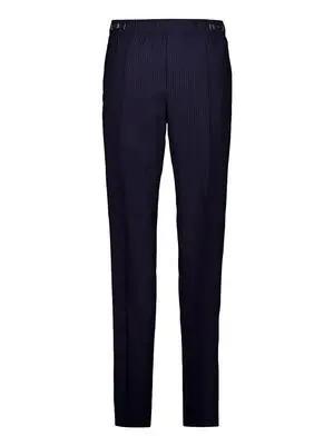 Givenchy Slim-fit Striped Wool-blend Pants With Elasticated Waist - Blue