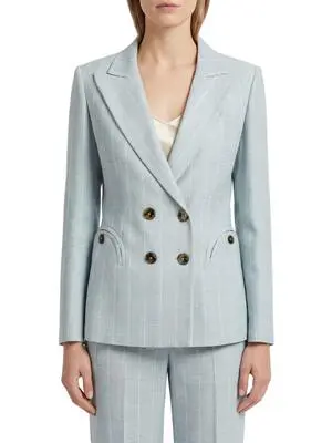 BLAZÉ MILANO Double-breasted Viscose Blazer - Sky