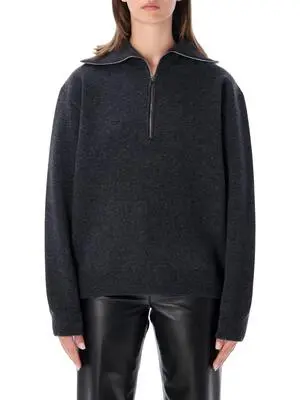 RÓHE Half-zip Turtleneck Sweater In Merino Wool And Cashmere Blend