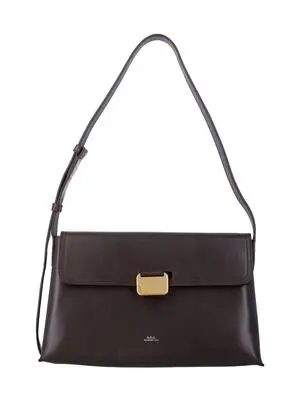 A.p.c. Simone Shoulder Bag In Smooth Cowhide Leather With Adjustable Strap - Brown