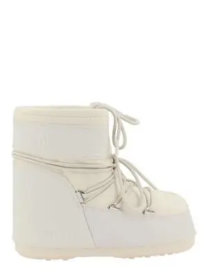 Moon Boot Icon Two-tone Ankle Snow Boots With Adjustable Laces - Yellow Cream