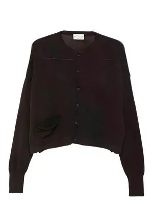 MA'RY'YA Patch-pocket Cardigan - Brown