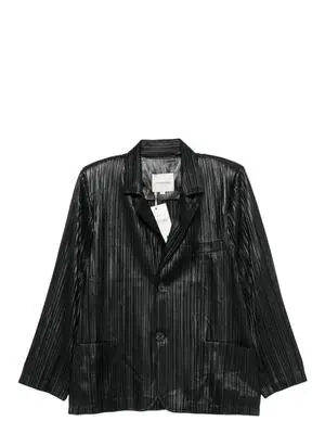 GONGDID DESIGN Plissé-effect Single-breasted Blazer