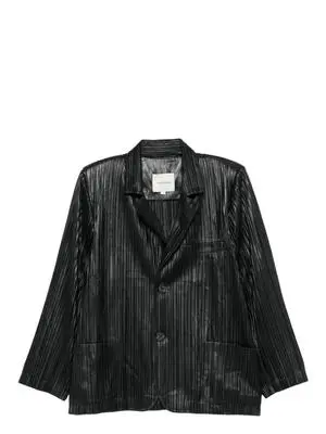 GONGDID DESIGN Plissé-effect Single-breasted Blazer - Black