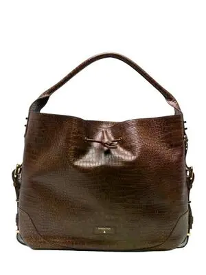 Patrizia Pepe Croc-effect Leather Tote Bag - Brown