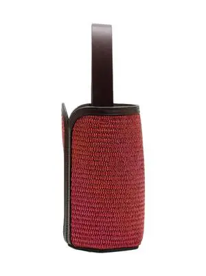 LA PORTEGNA Barbara Woven Bucket Bag - Red