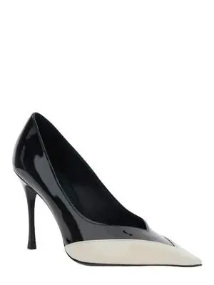 FERRAGAMO Two-tone Pointed-toe Pumps - Black