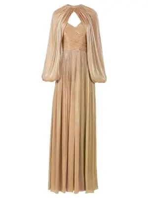 Costarellos Sireen Pleated Gown - Neutrals