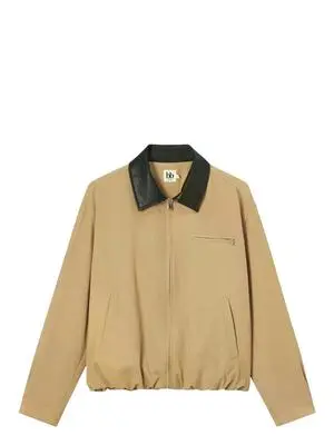 B+AB Contrast-collar Zip-up Jacket - Neutrals