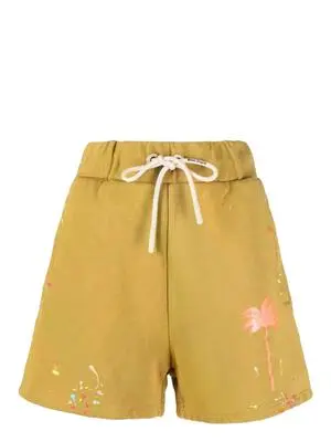 PALM ANGELS Paint Splatter Cotton Shorts