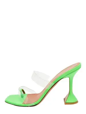 Amina Muaddi Sami Transparent Sandals - Green