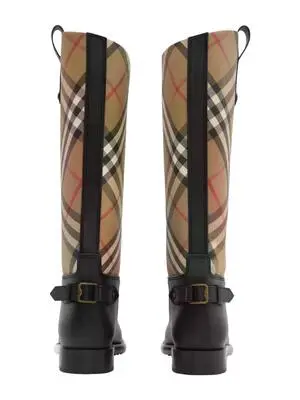 Burberry Check Cavalier Outdoor Boots Neutrals