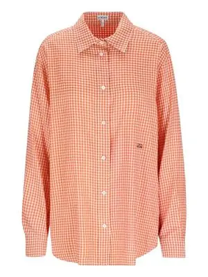 LOEWE Anagram-embroidered Micro-checked Shirt