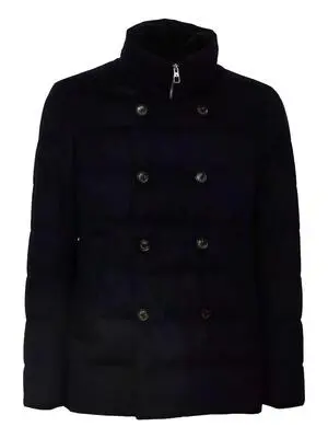 MONTECORE Quilted Double-breasted Jacket - Blue