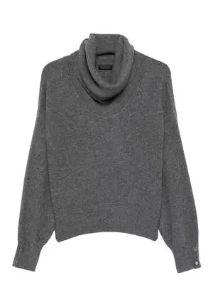 Liu Jo Roll-neck Button-cuff Sweater - Grey
