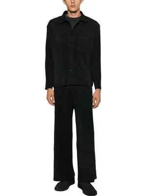 GONGDID DESIGN Ribbed-knit Shirt - Black