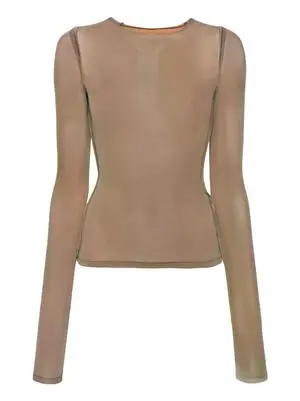 MAISON MARGIELA Exposed-seam Round-neck Top - Neutrals
