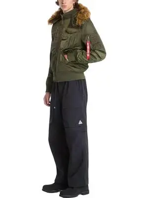Alpha Industries Deflector Faux-fur-trim Bomber Jacket Green