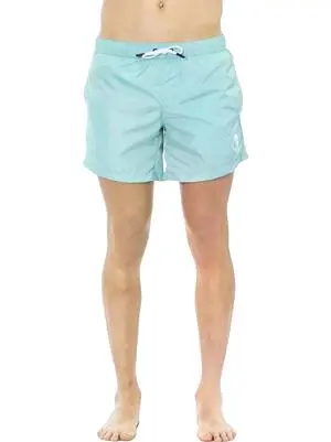 BIKKEMBERGS Logo-print Drawstring Swim Shorts - Blue
