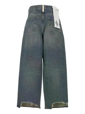 AMISH SUPPLIES Faded Frayed-hem Jeans - Blue
