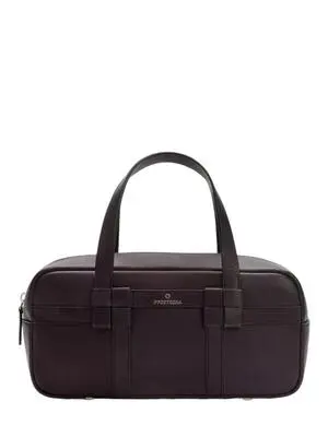 LA PORTEGNA Bibi Knotted Leather Tote Bag - Black