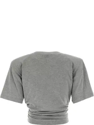 MAGDA BUTRYM Knot-detail Padded-shoulder T-shirt