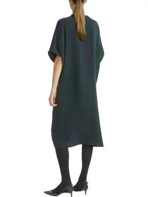 YVES SALOMON Draped Silk-crepe Dress - Green