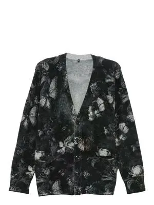 R13 Butterfly-print Cardigan - Black