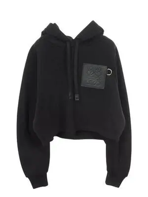 Loewe 2020's Anagram Cropped Hoodie - Black