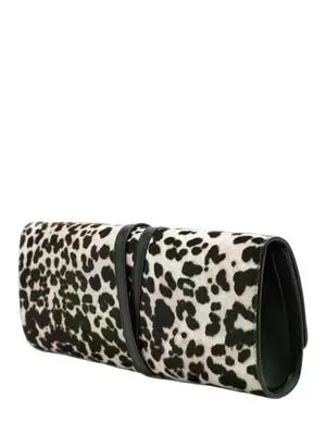 LIFFNER Belted Leopard-print Haircalf Clutch Bag