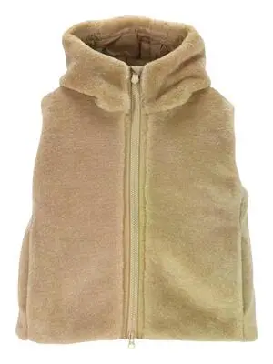 SAVE THE DUCK Hooded Faux-fur Gilet - Neutrals
