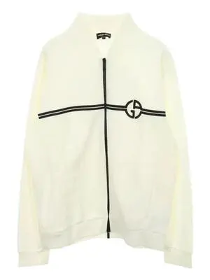 Giorgio Armani 2010s Logo Embroidered Track Jacket - White