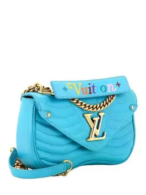 LOUIS VUITTON New Wave Chain Bag Quilted Leather Mm Crossbody Bag - Blue