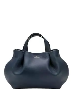 LA PORTEGNA Isabela Leather Tote Bag - Blue