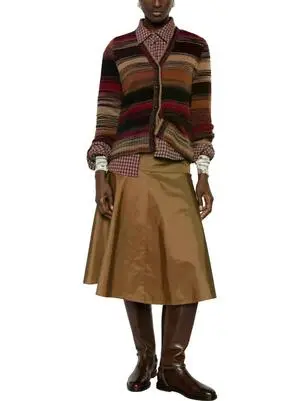 NEERA Striped V-neck Cardigan