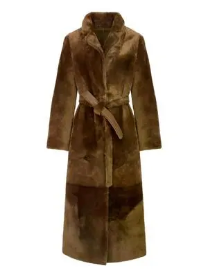 YVES SALOMON Reversible Shearling Coat - Brown