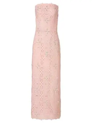 Costarellos Renelle Crystal-embellished Lace Midi Dress - Pink