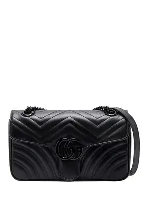 GUCCI 2016-2026 Medium Gg Marmont Matelasse Calfskin Monochrome Shoulder Bag