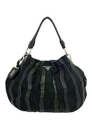 Prada 2000-2013 Tessuto Nappa Waves Tote Bag - Black