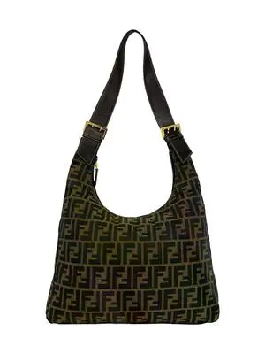 Fendi 2000-2010 Zucca Canvas Shoulder Bag - Brown