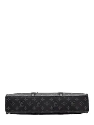 LOUIS VUITTON 2021-2026 Monogram Eclipse Sac Plat Horizontal Zipper Satchel - Black