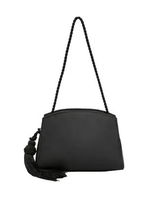LIFFNER Tassel-detail Satin Shoulder Bag - Black
