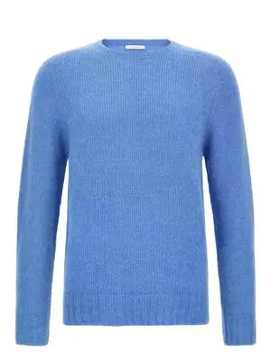 OLIVER LATTUGHI Brushed-effect Crew-neck Sweater - Blue
