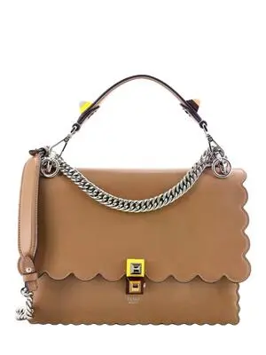 Fendi Kan I Bag Leather Medium Shoulder Bag Brown