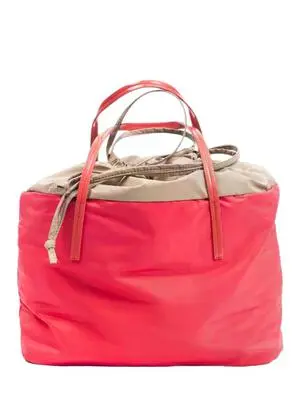 Byblos Patent-leather Trim Drawstring Tote Bag - Pink