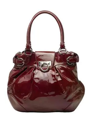 FERRAGAMO 2000-2010 Patent Gancini Marisa Handbag - Red