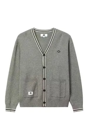 CHOCOOLATE Stripe-trim V-neck Cardigan - Grey