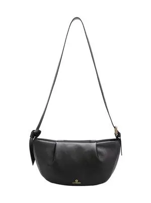 LA PORTEGNA Claudia Leather Shoulder Bag - Black